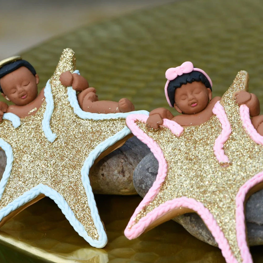 March Muses | Star Babies Christmas Tree Decoration | Pink, Blue and ...